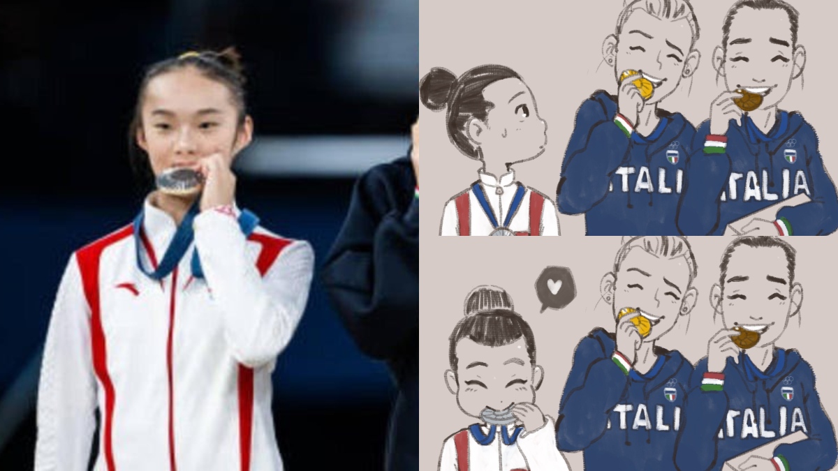 Zhou Yaqin’s Medal-Biting Moment Sparks a Fan Art Frenzy After Paris ...