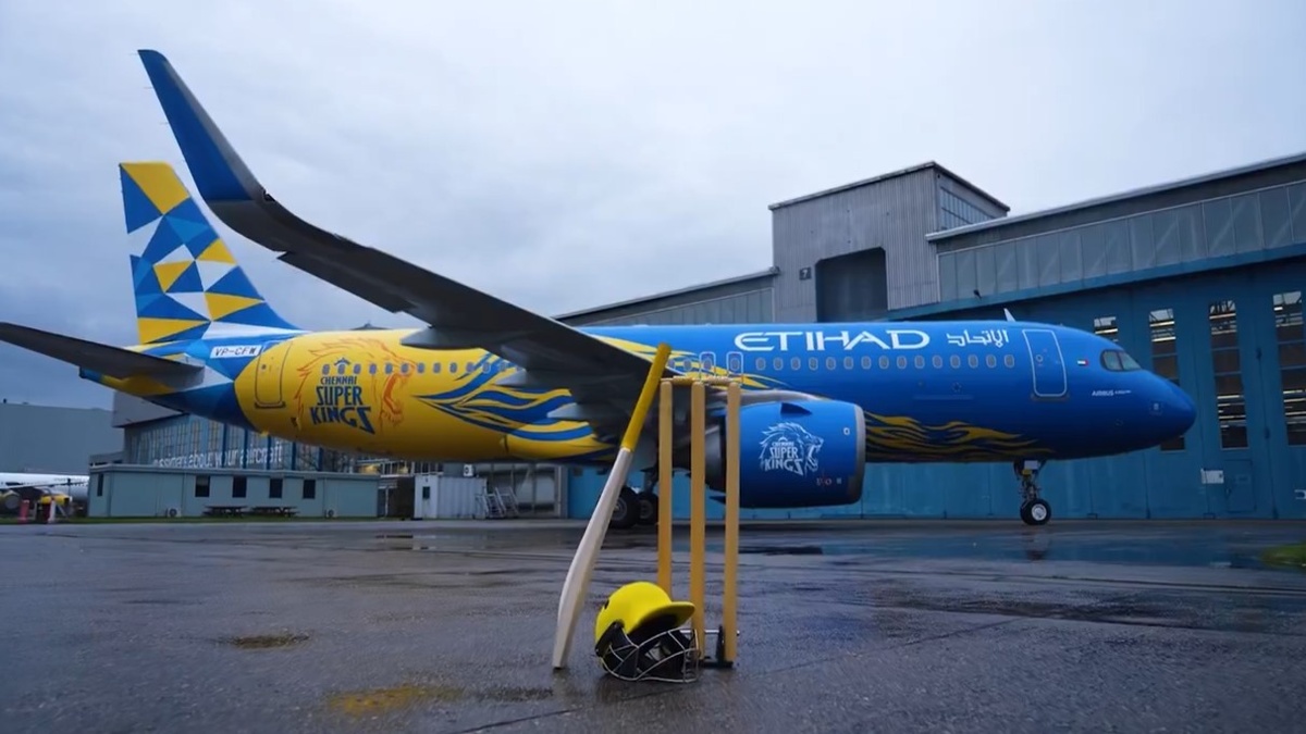 Chennai Super Kings put Fans in Frenzy with Special CSK-themed Airbus ...