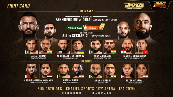 Arab Legends and Iconic Sporting Rivalry: BRAVE Combat Federation announces full fight card for ...
