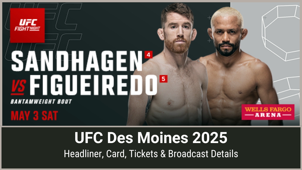 UFC Des Moines 2025: Headliner, Card, Date, Timing, Tickets & Broadcast ...