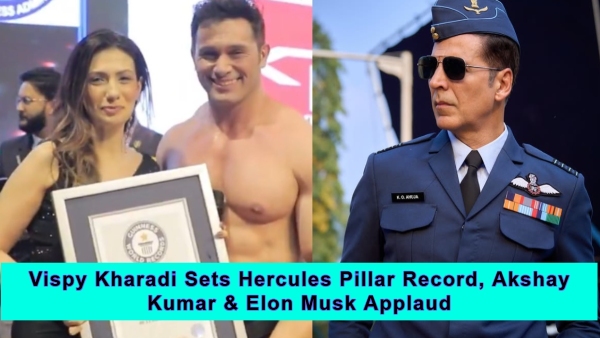 Vipsy Kharadi breaks Guiness Record Holding 166kg Hercules Pillars for ...