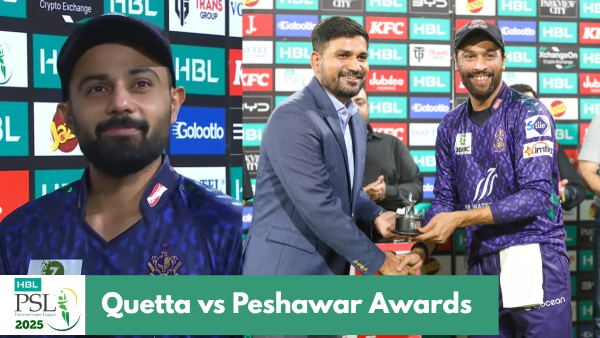 PSL 2025: Quetta Gladiators vs Peshawar Zalmi Man of The Match, Award ...