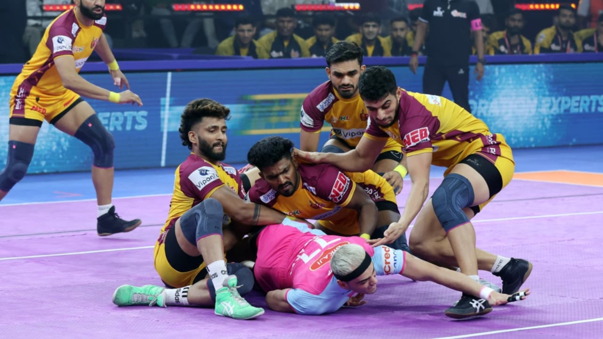 Telugu Titans vs Jaipur Pink Panthers PKL 12 Highlights: Vijay, Bharat ...