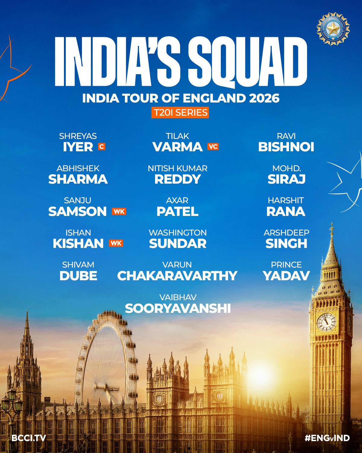 India Squad Announcement for Ireland, England Series & Asian Games ...