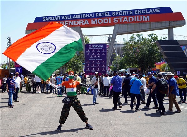 Enthusiastic Fans Flock to Narendra Modi Stadium for ICC Cricket World ...